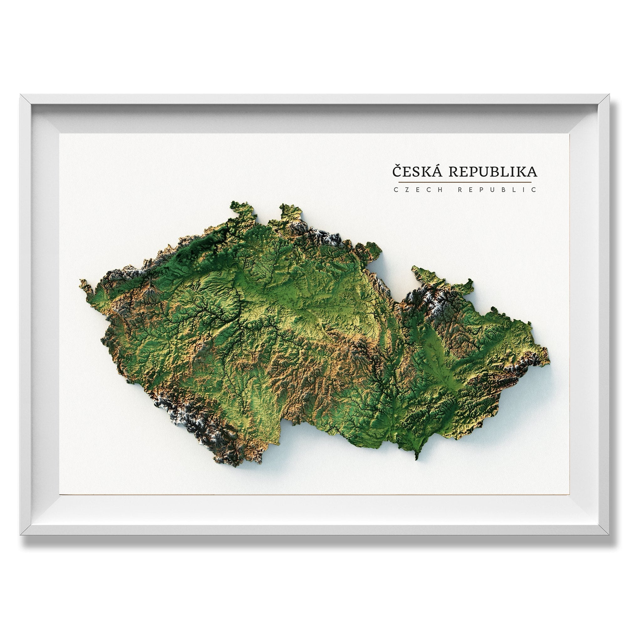 Czechia Realistic Relief Map – IRmaps